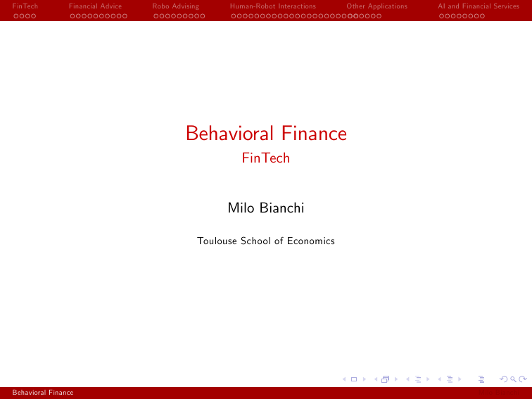FinTech, AI & Behavioral Finance: Financial Advice Presentation