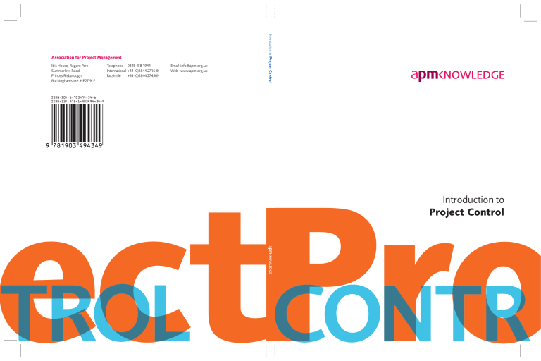Introduction to Project Control - APM Guide