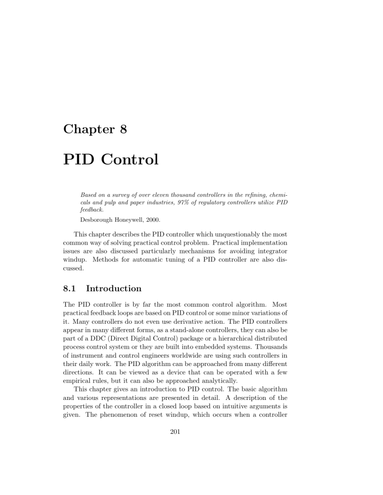 PID Control: Algorithm, Implementation, and Tuning