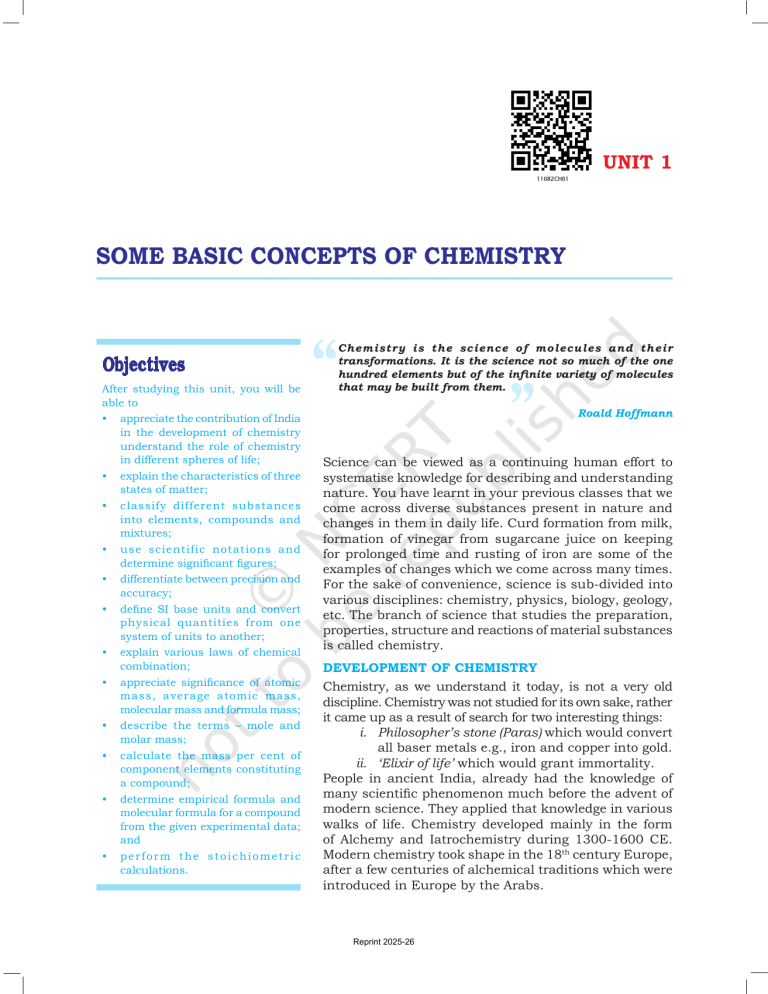 Basic Chemistry Concepts: High School Textbook