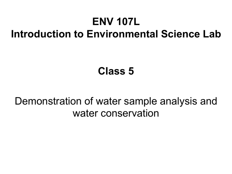 Water Quality Analysis & Conservation Lab Presentation