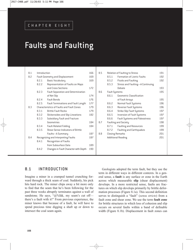 Faults and Faulting: Geology Textbook Chapter