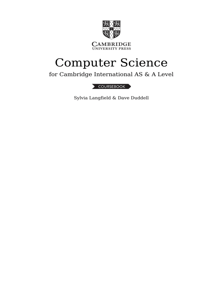 Computer Science for Cambridge AS & A Level Coursebook