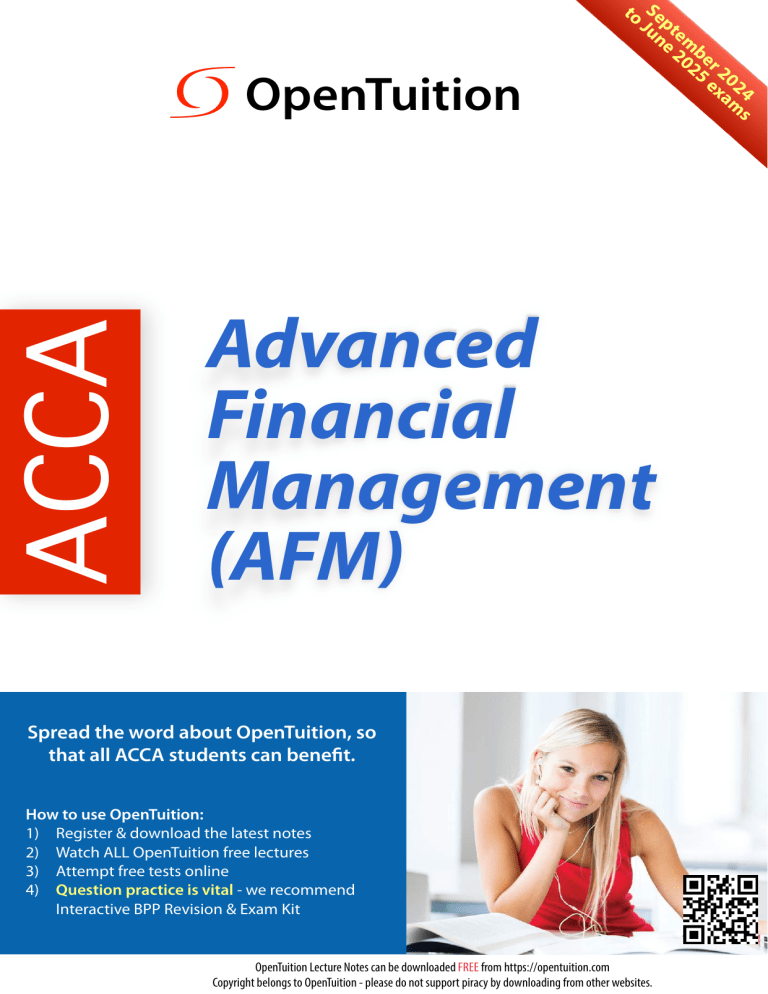ACCA AFM: Advanced Financial Management Lecture Notes