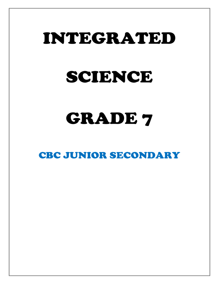 Grade 7 Integrated Science Textbook: Scientific Investigation