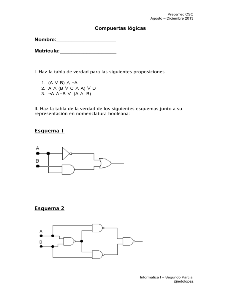 Logic Gates & Truth Tables Worksheet