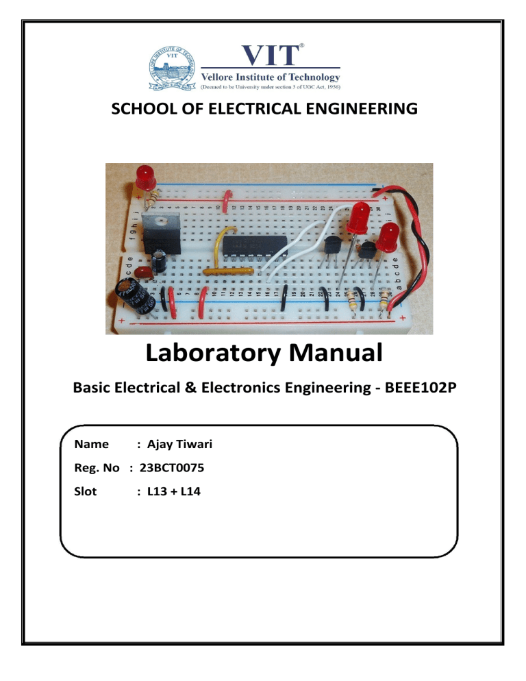 BEEE Lab Manual: Zener Diode & PN Junction