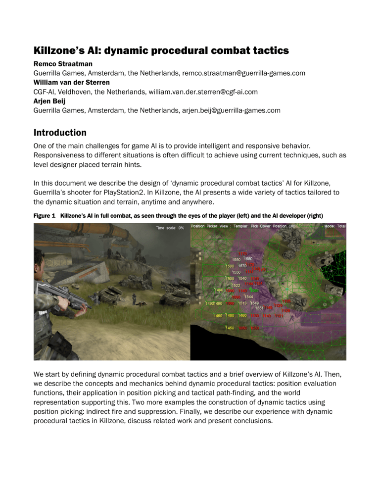 Killzone AI: Dynamic Procedural Combat Tactics Design & Mechanics