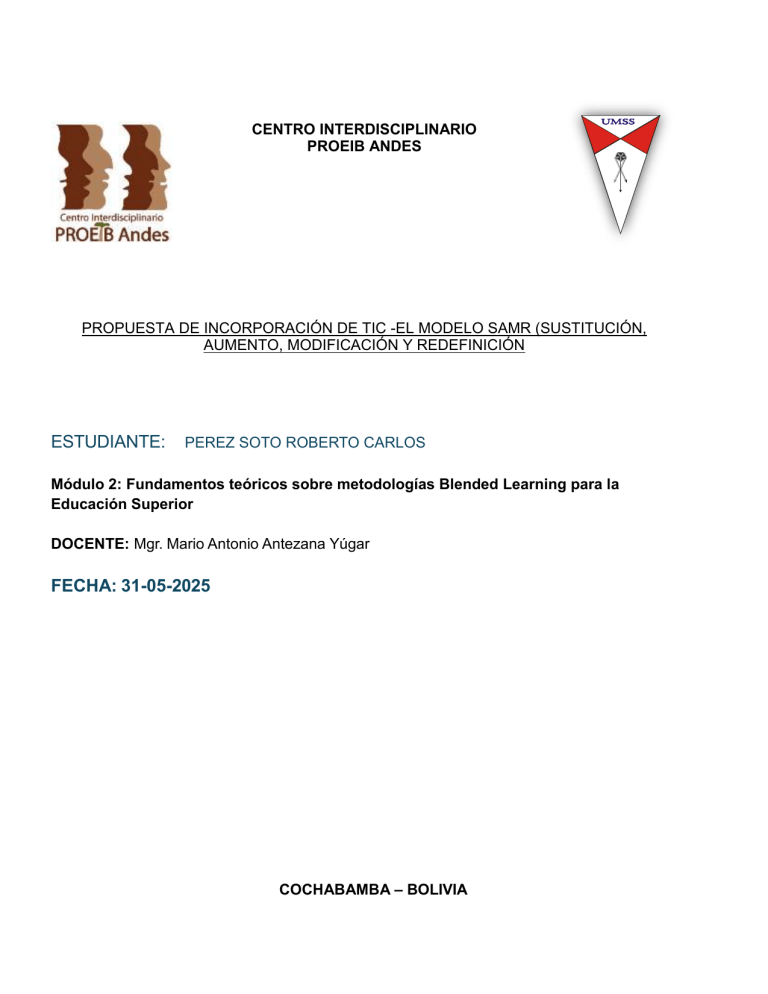 Propuesta de Integración de TIC Modelo SAMR