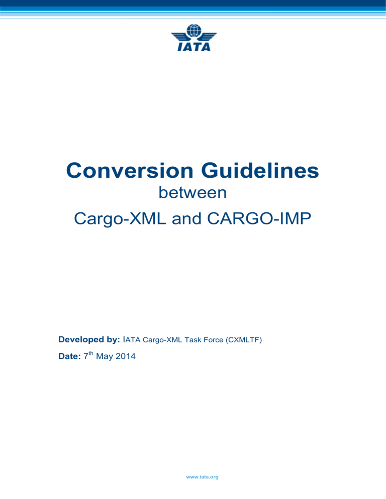 Cargo-XML to CARGO-IMP Conversion Guidelines
