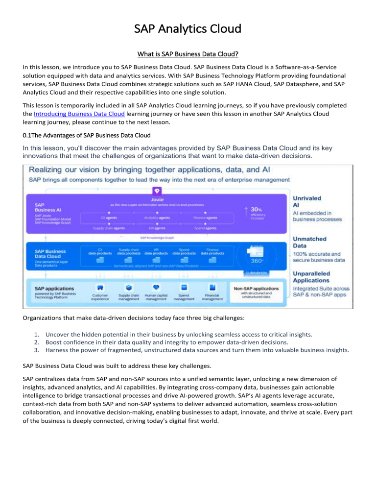 SAP Business Data Cloud: Introduction & Advantages