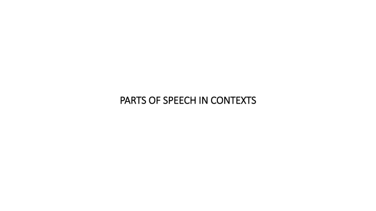 Parts of Speech in Contexts: English Grammar Presentation