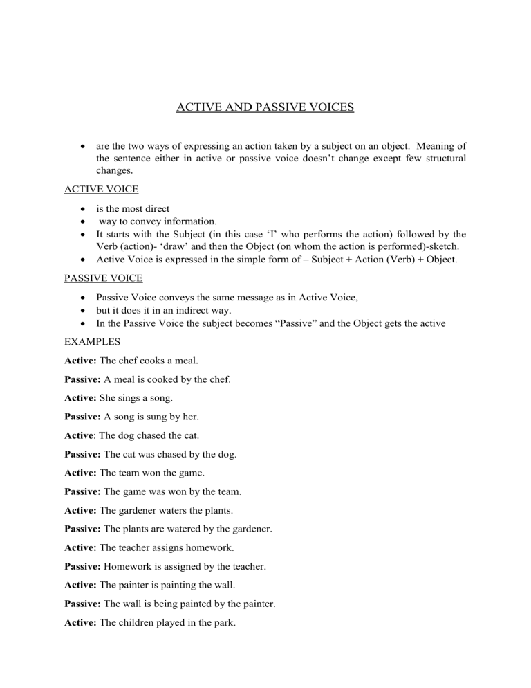 Active and Passive Voice: Grammar Guide