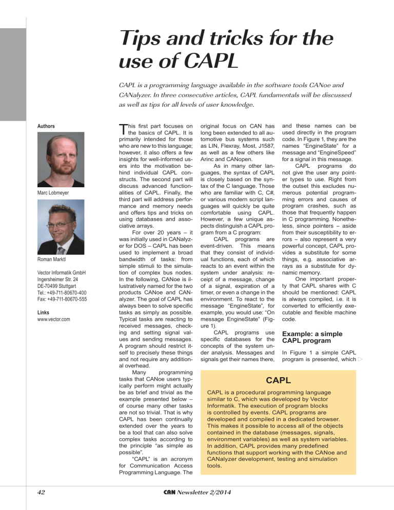Tips & Tricks for CAPL Programming in CANoe & CANalyzer