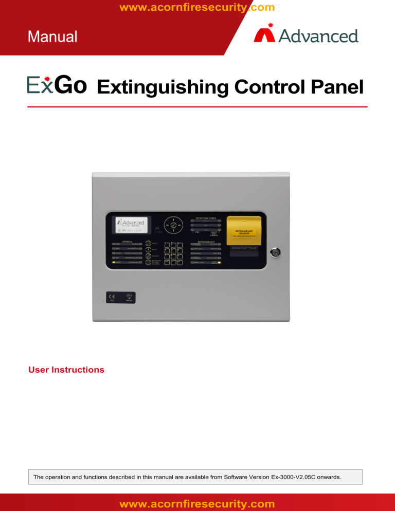 ExGo Extinguishing Control Panel User Manual