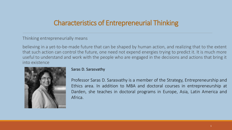 Entrepreneurial Thinking: Effectual vs. Casual Reasoning