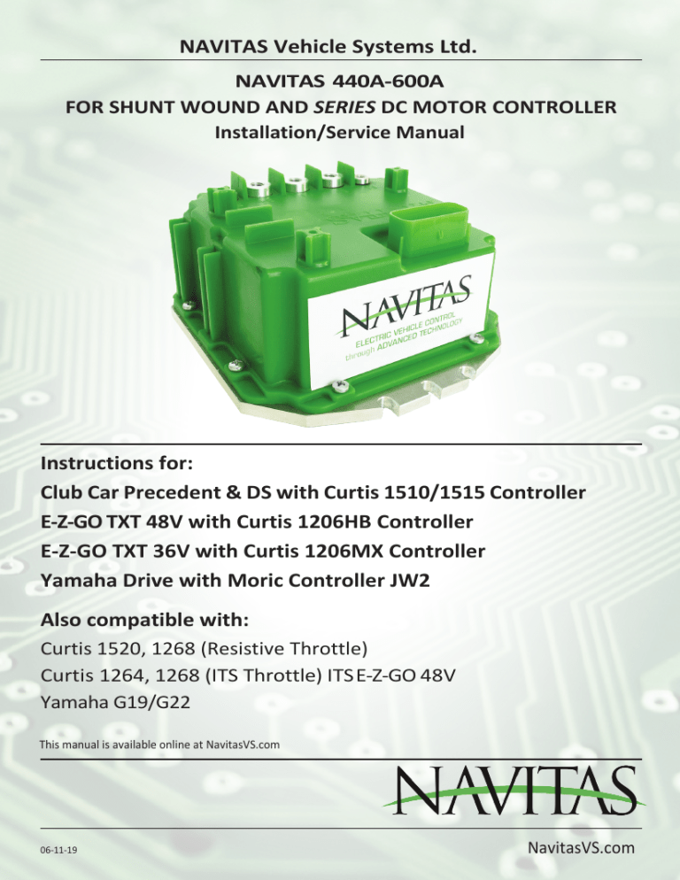 Navitas Controller Installation & Service Manual