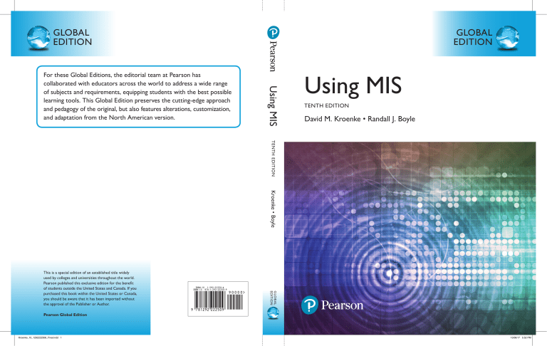 Using MIS Textbook: Management Information Systems, 10th Edition