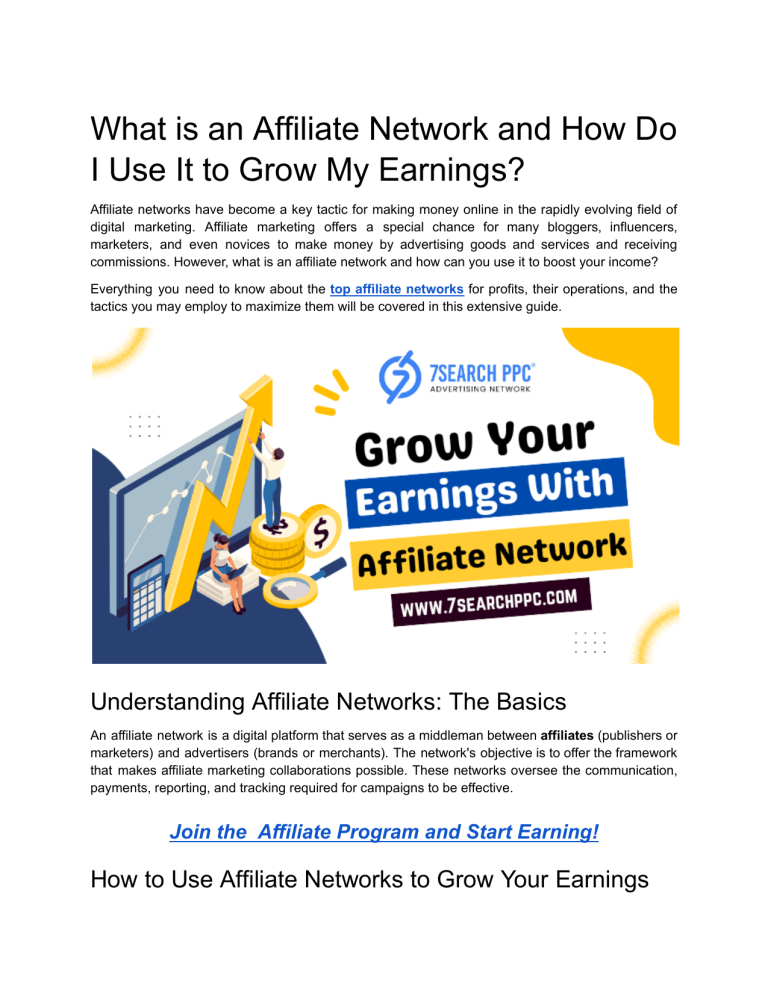 Affiliate Networks: Grow Your Earnings with Affiliate Marketing