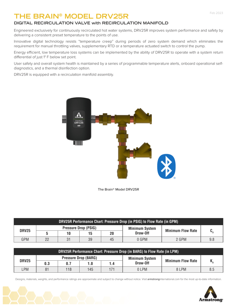 DRV25R Digital Recirculation Valve Technical Specs