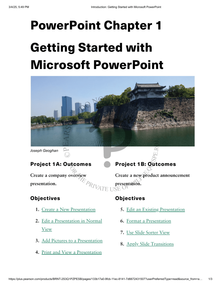 PowerPoint Chapter 1: Getting Started with Microsoft PowerPoint