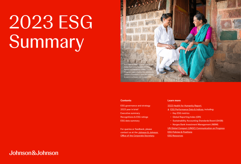 Johnson & Johnson 2023 ESG Summary Report