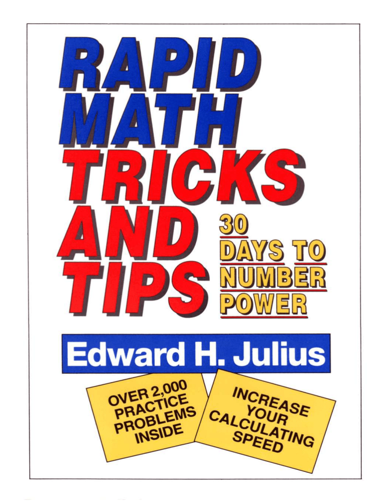 Rapid Math Tricks & Tips: Number Power in 30 Days