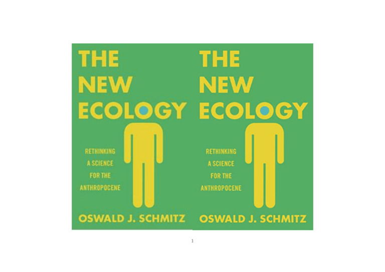 The New Ecology: Sustainability in the Anthropocene