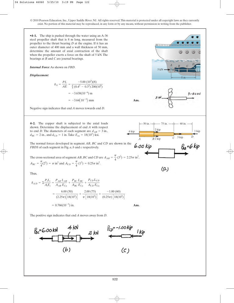 Mechanics of Materials: Axial Loading Solutions