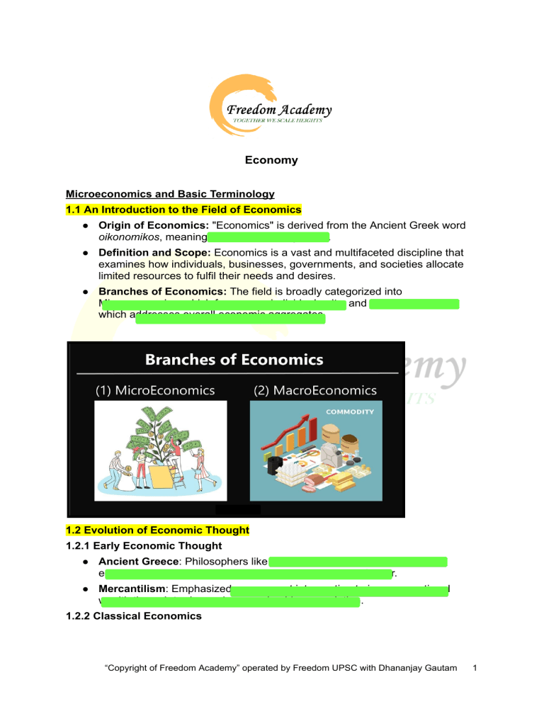 Microeconomics Basics: Terminology, Demand, Supply, Equilibrium