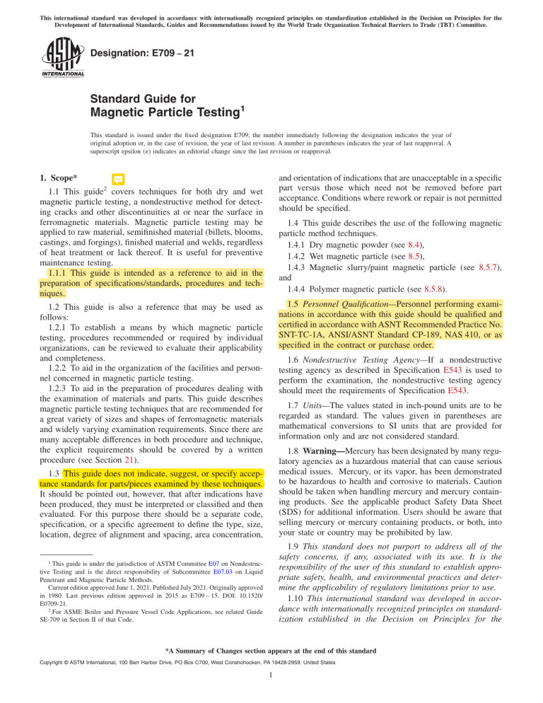 Magnetic Particle Testing Guide: ASTM E709 Standard