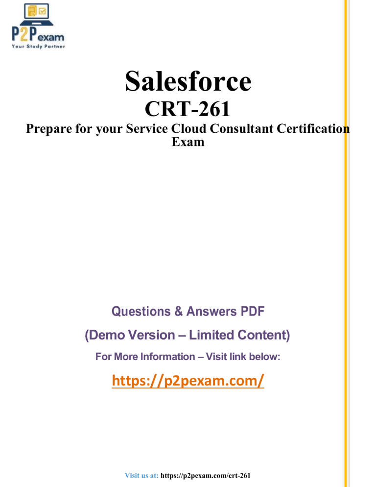 Salesforce CRT-261 Exam Questions & Answers (Demo)