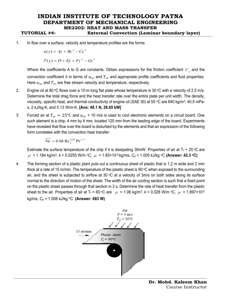 Heat Transfer Tutorial: External Convection Problems