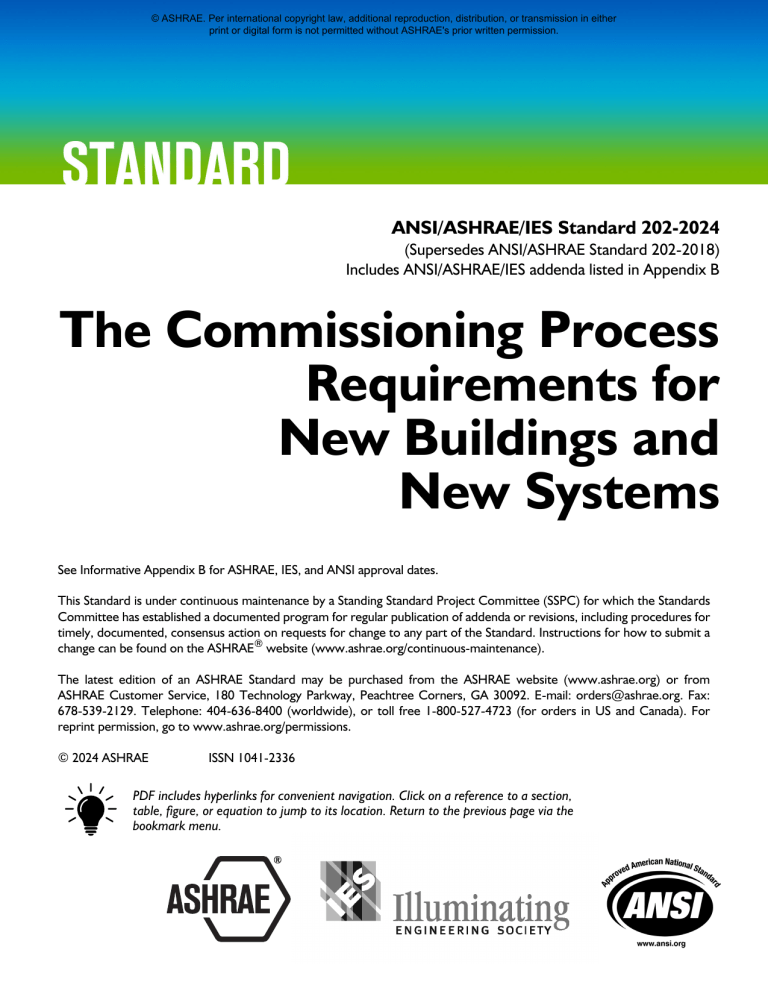 ASHRAE 202-2024: Commissioning Process for New Buildings