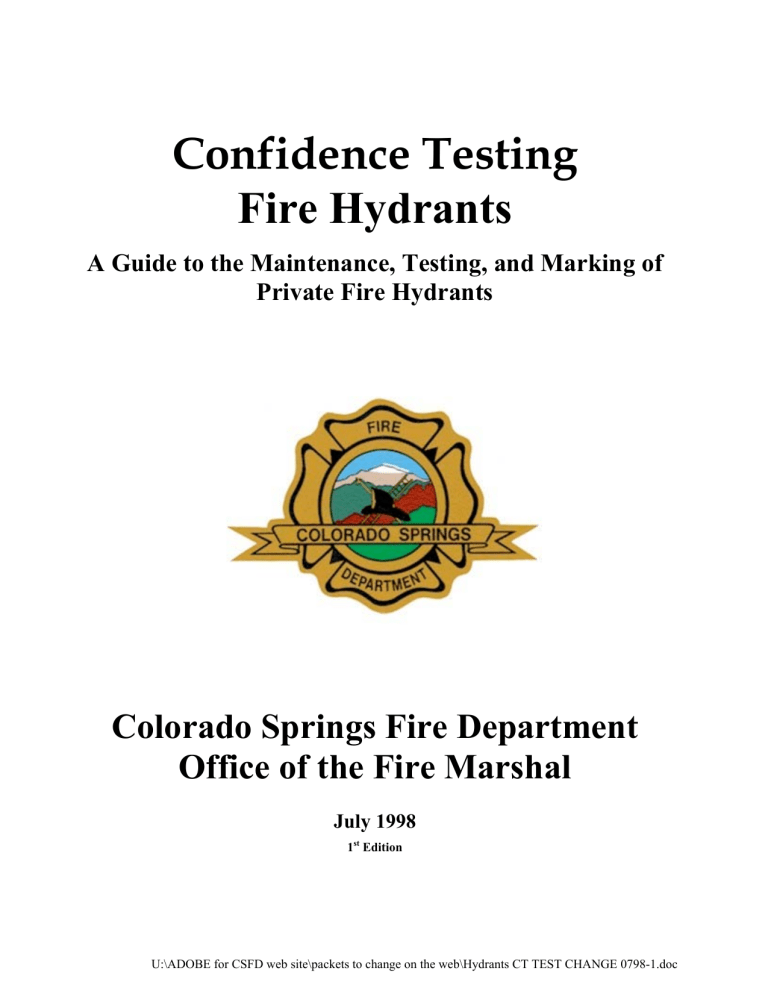 Fire Hydrant Maintenance & Testing Guide - Colorado Springs