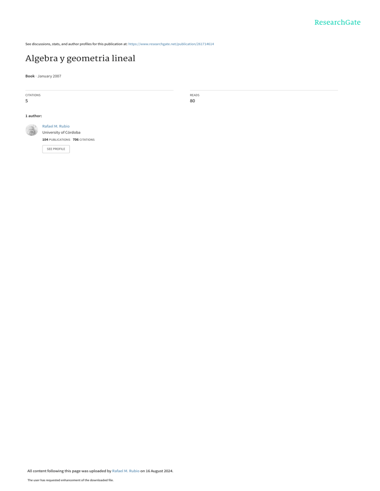 Libro de Álgebra y Geometría Lineal