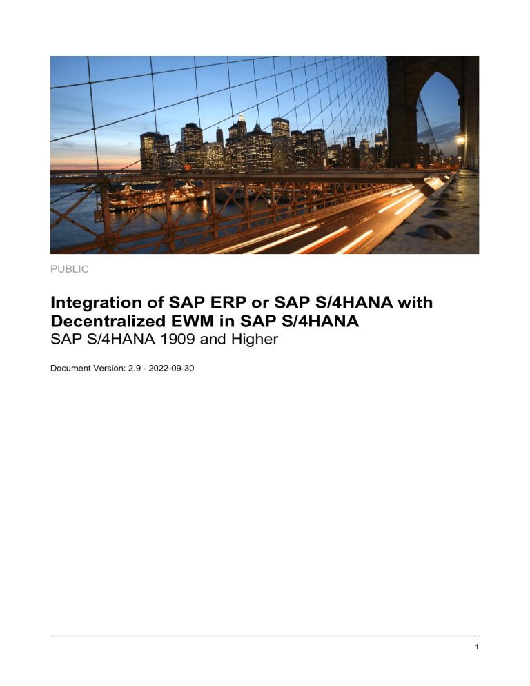 SAP ERP/S4HANA Decentralized EWM Integration Guide