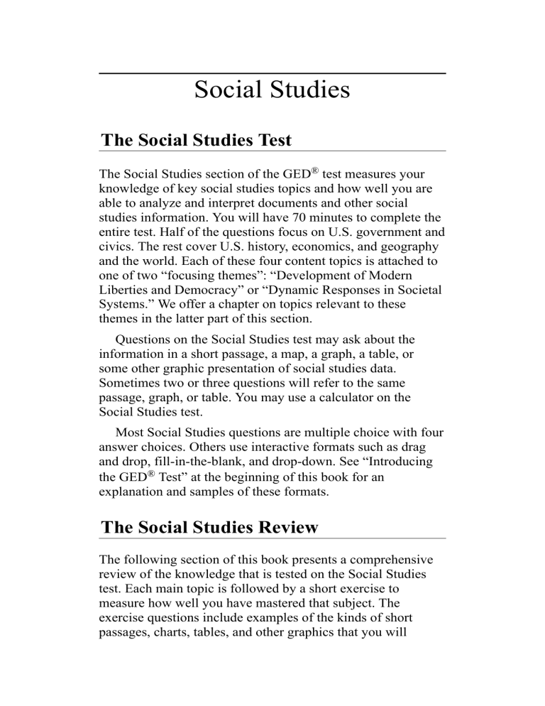 GED Social Studies Test Prep: Civics, History, Economics