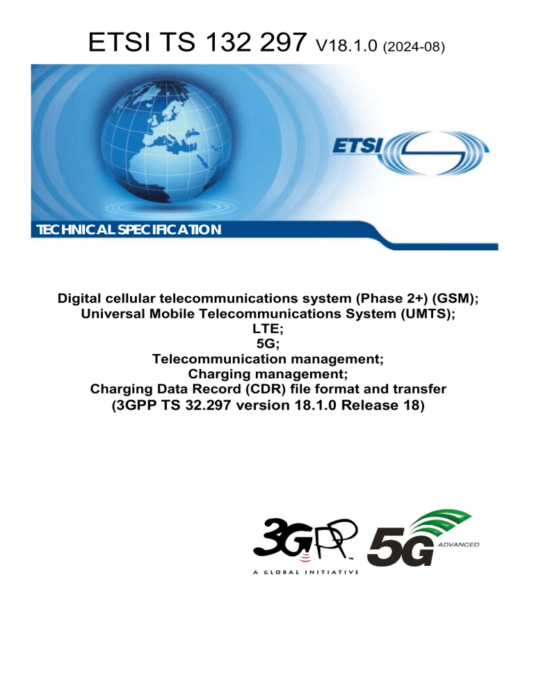 3GPP TS 32.297: Charging Data Record (CDR) File Format