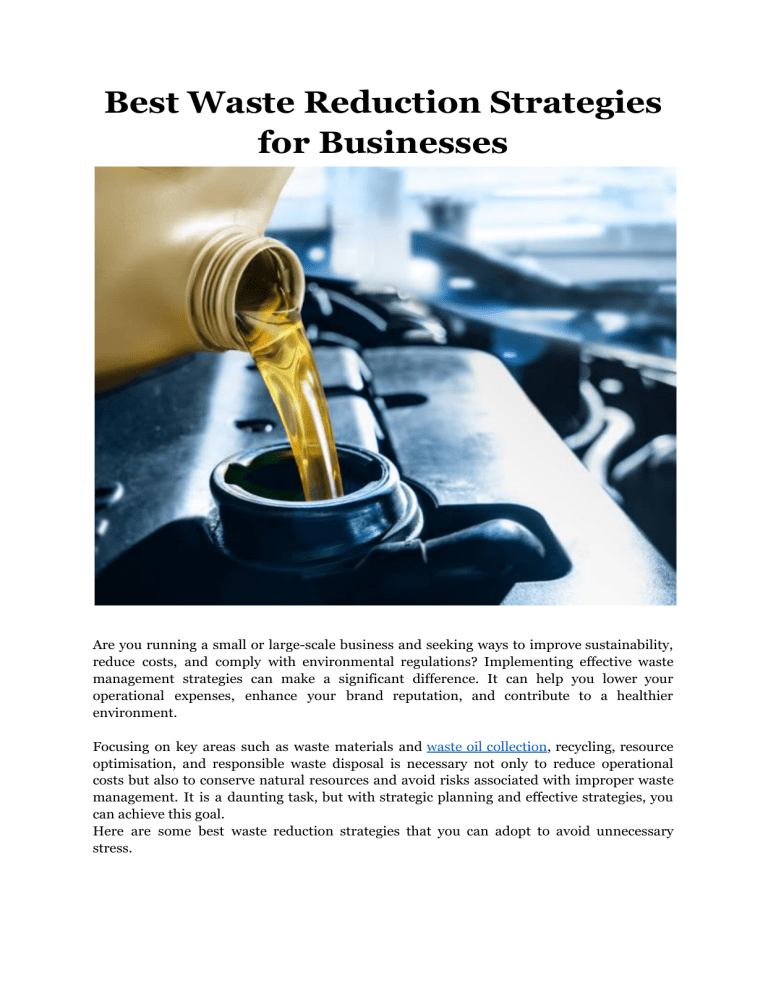 Waste Reduction Strategies for Businesses