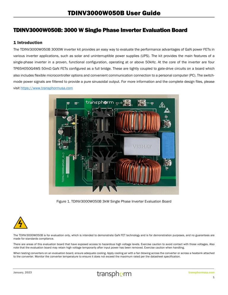 TDINV3000W050B Inverter Evaluation Board User Guide