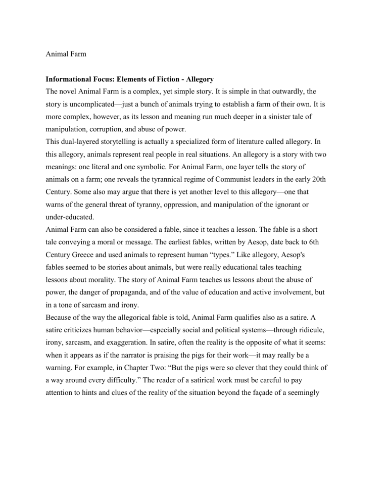 Animal Farm: Allegory, Revolution, and Government Systems