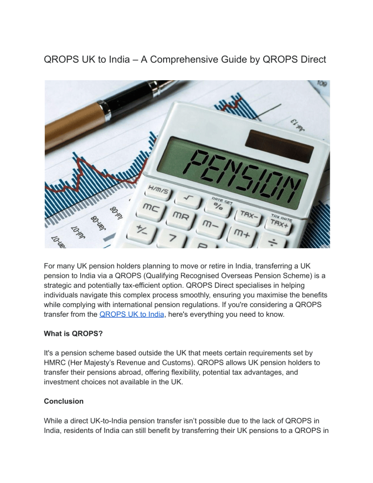QROPS UK to India: Pension Transfer Guide | QROPS Direct