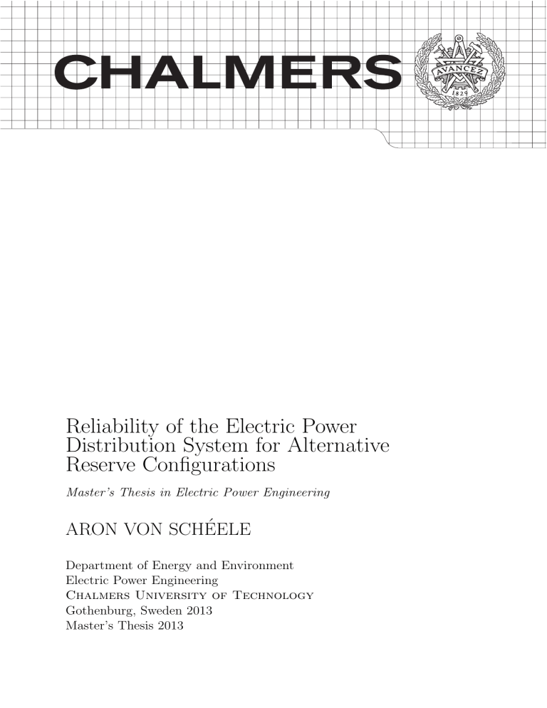 Electric Power Distribution System Reliability: Reserve Configurations