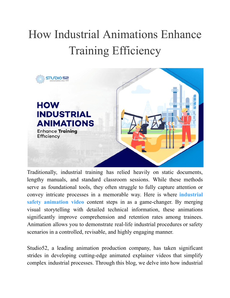 Industrial Animation: Enhance Training Efficiency