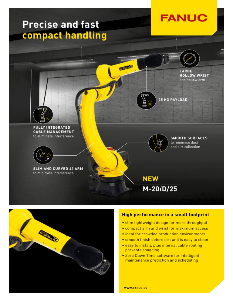 FANUC M-20iD/25 Robot Datasheet: Specs & Features