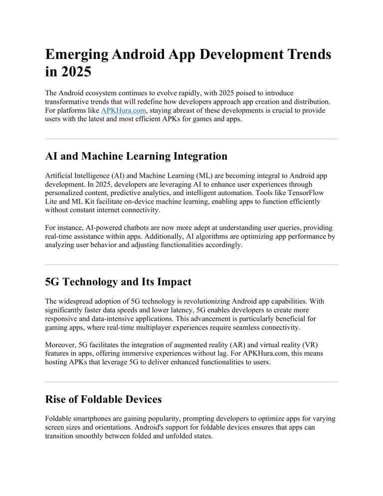 Android App Development Trends in 2025