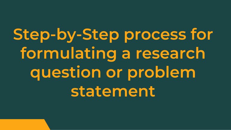Formulating Research Questions: A Step-by-Step Guide