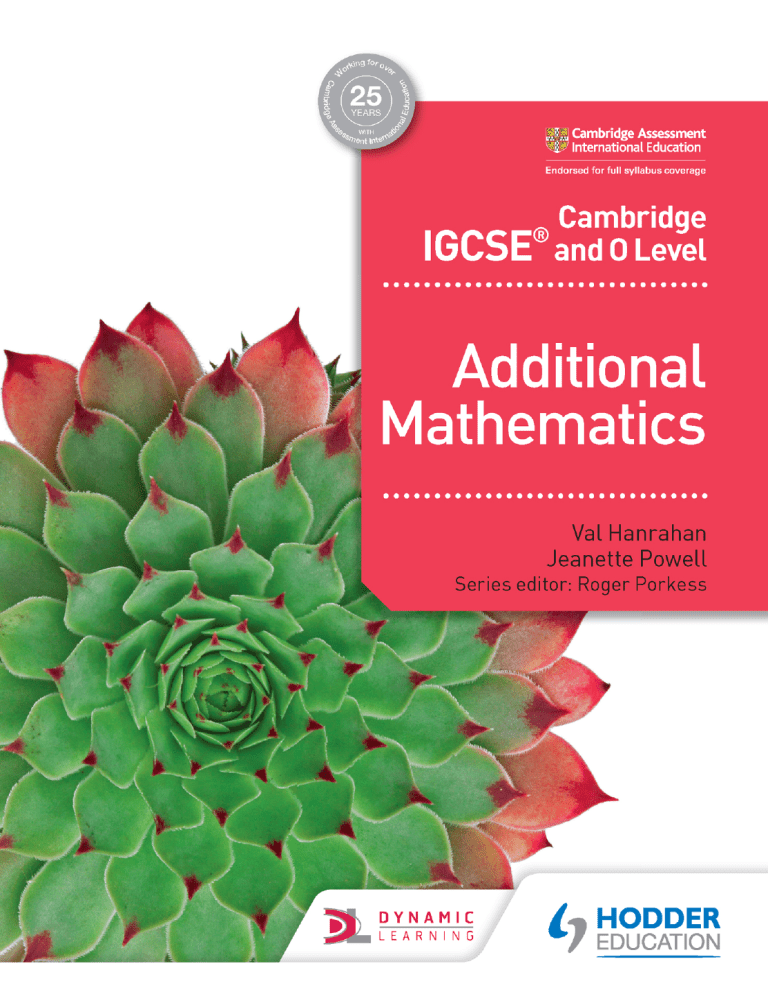 IGCSE & O Level Additional Mathematics Textbook