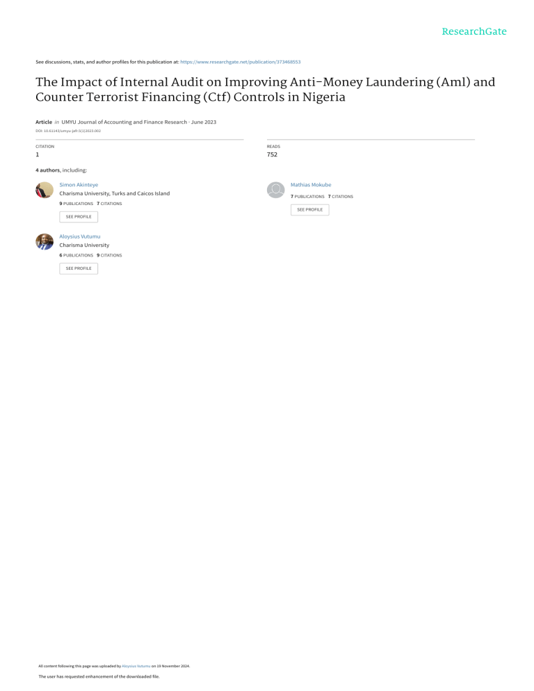 Internal Audit & AML/CTF Controls in Nigeria